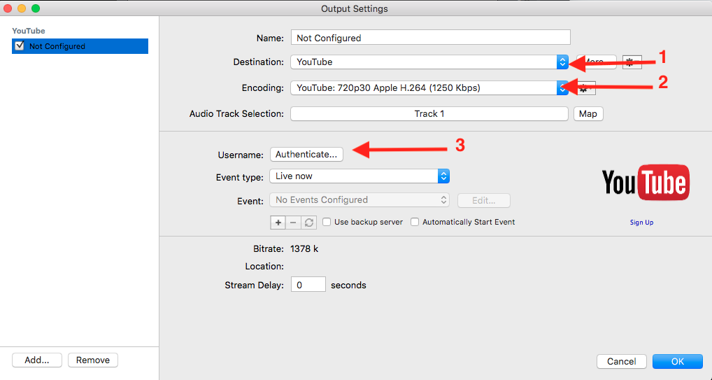 Wirecast: Setting up your stream