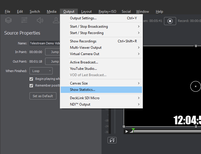 Wirecast: What do the colors of the stream icon mean?