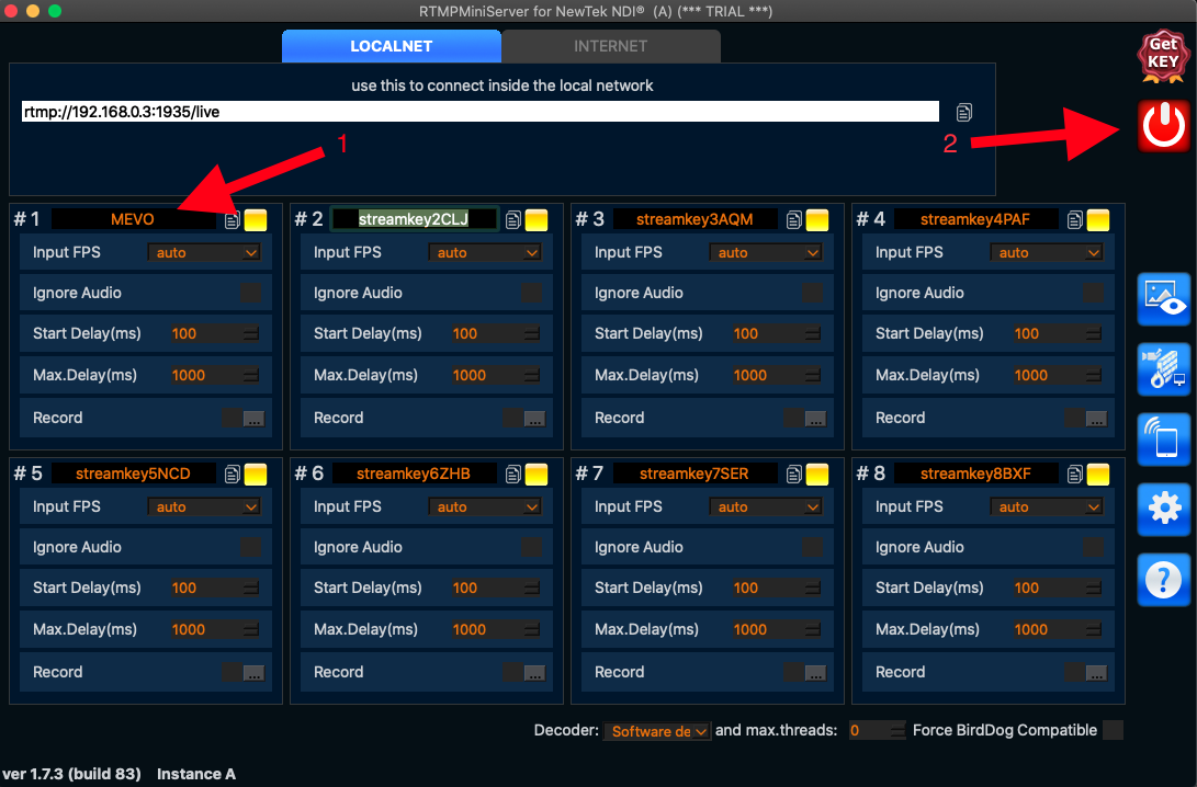 How to Connect to a MEVO Camera with Wirecast via RTMP MiniServer/NDI