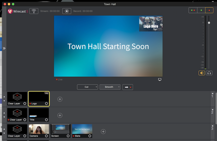 Wirecast S: Configure Town Hall