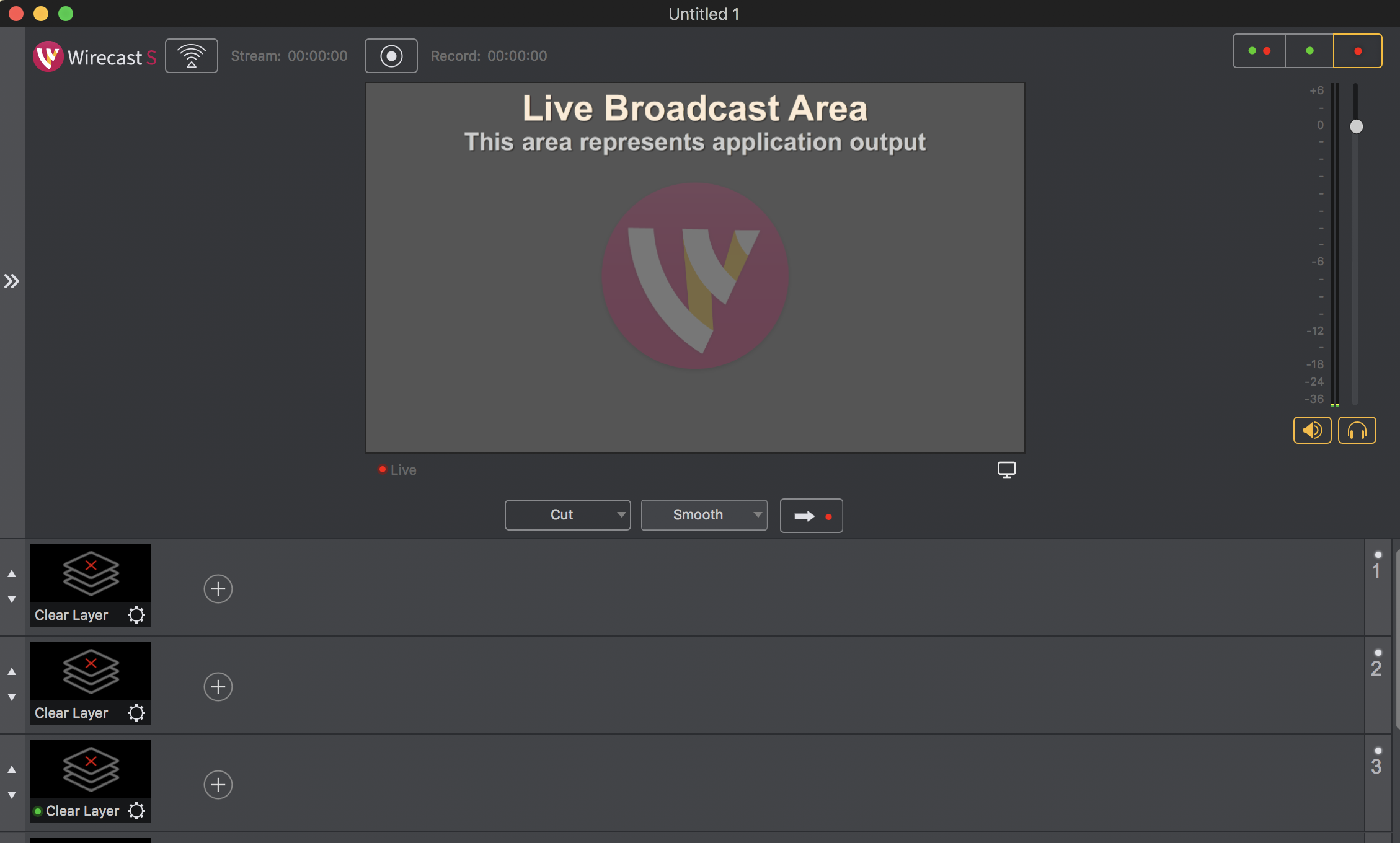 Wirecast S: Setting up a Blank Document