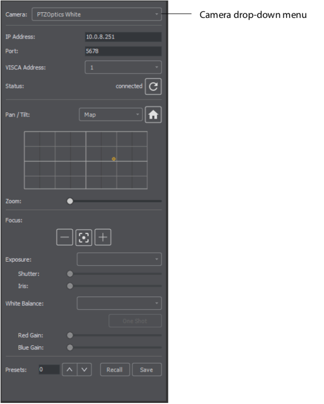 Wirecast: PTZOptics Camera Controller