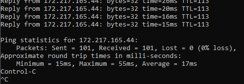 Troubleshooting: Network Troubleshooting Ping Test (Windows