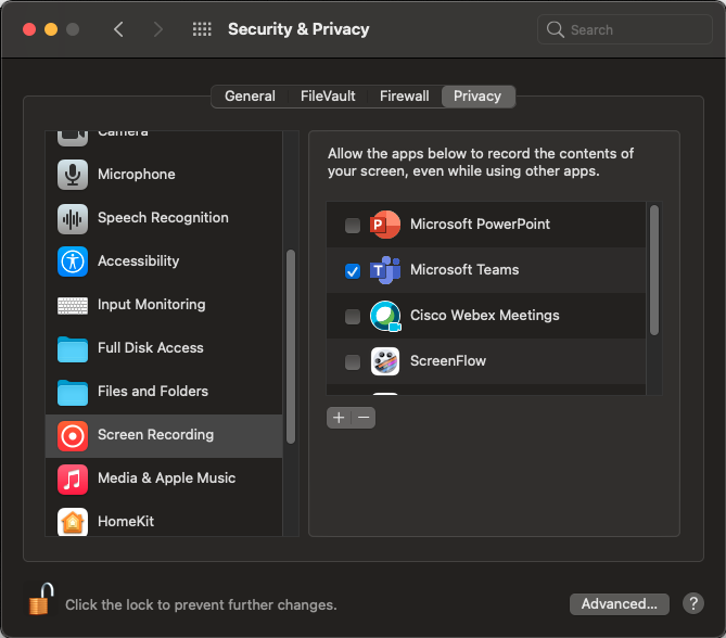 ScreenFlow: MacOS Permissions ScreenFlow 10
