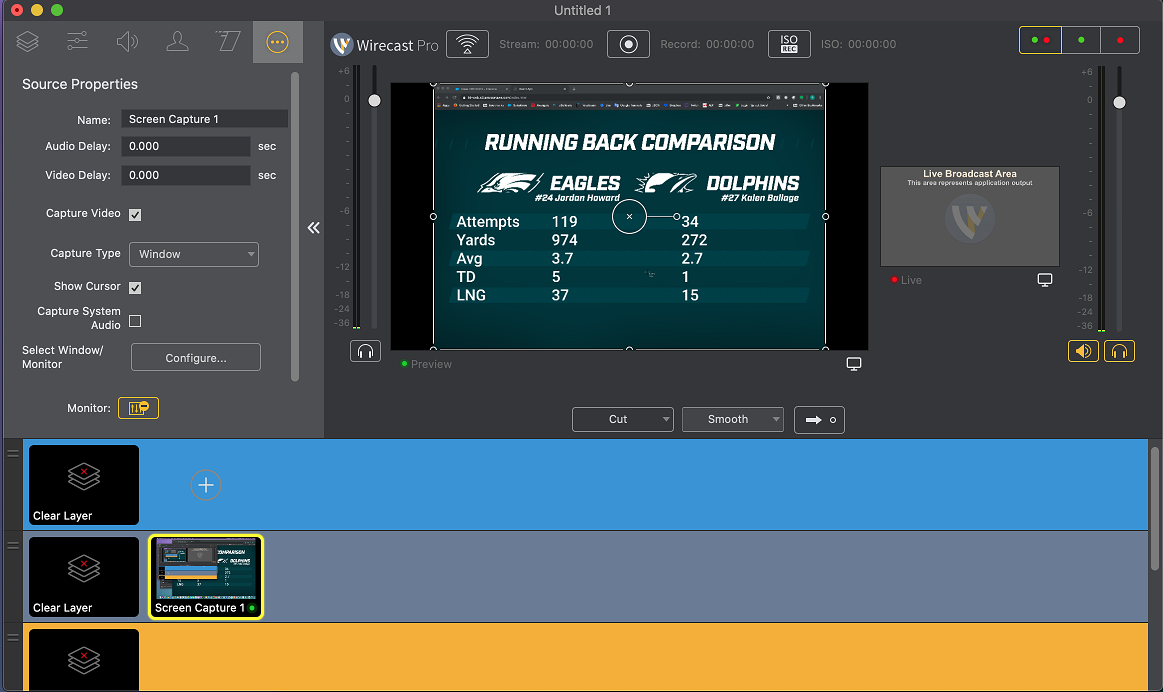 Wirecast: Screen Capture an application on Mac OS