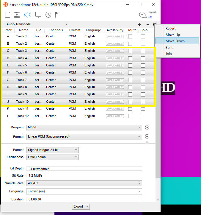 Switch Audio mapping for SDI output