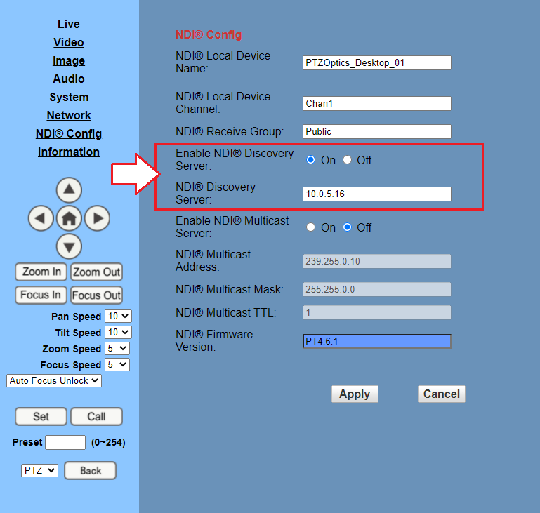 Wirecast: NDI Discovery Server