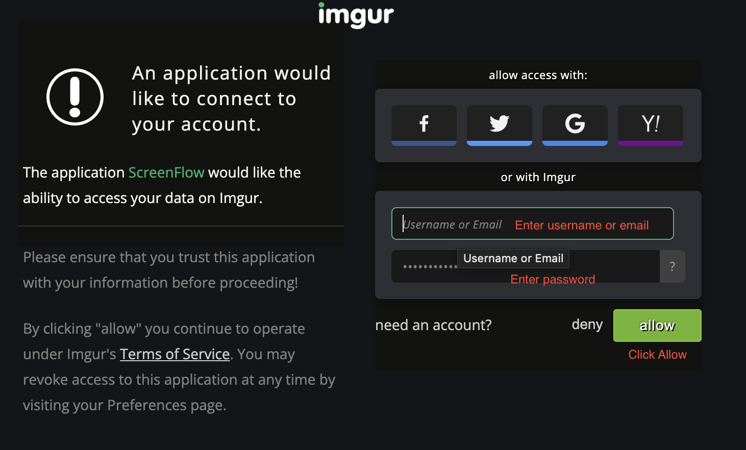 ScreenFlow: Publish to Imgur